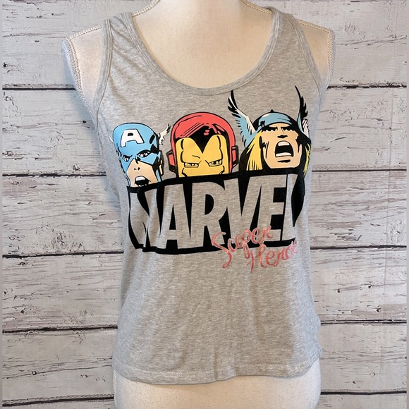 Marvel | Tops | Marvel Tank Top Super Heroes Graylarge | Poshmark